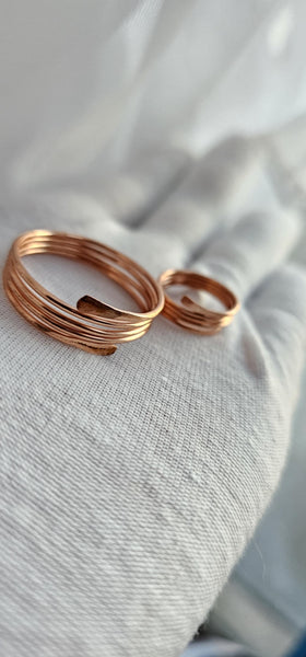 Wire Wrapped Hammered Ends Copper Toe Ring, Big Toe Ring, Toe Ring Set ...