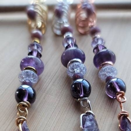 Raw Amethyst Crystal Loc Jewelry, Loc Jewelry – Beaditwearitloveit